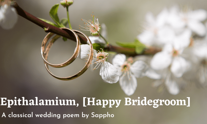Epithalamium, Happy Bridegroom | A Wedding Poem by Sappho